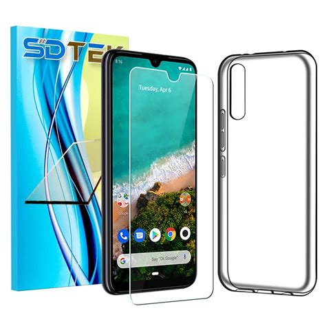 Sdtek Case For Xiaomi Mi A3 Glass Screen Protector Clear Gel Phone Cover