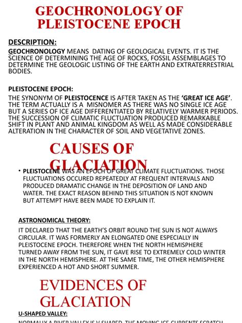 Geochronology Of Plistocene Epoch Pdf Pleistocene Glacier