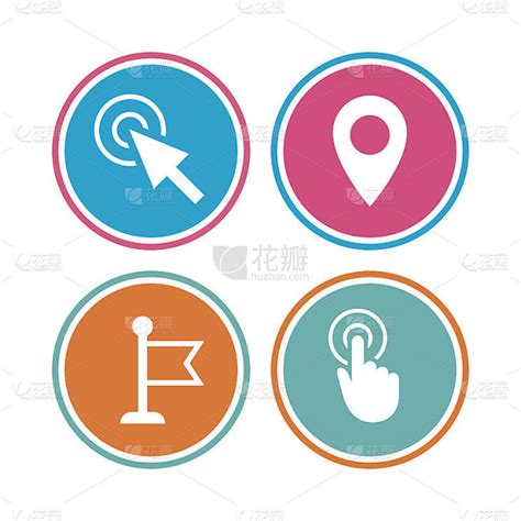 鼠标光标图标。手或标志指针符号。