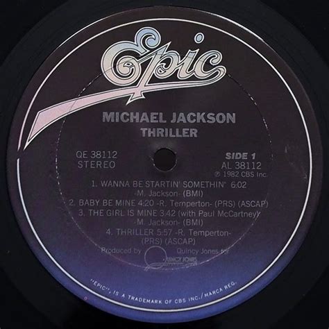 Michael Jackson Thriller Epic Lp
