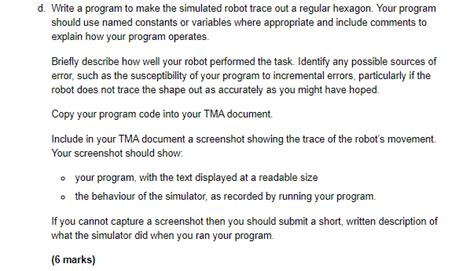Solved D Write A Program To Make The Simulated Robot Trace