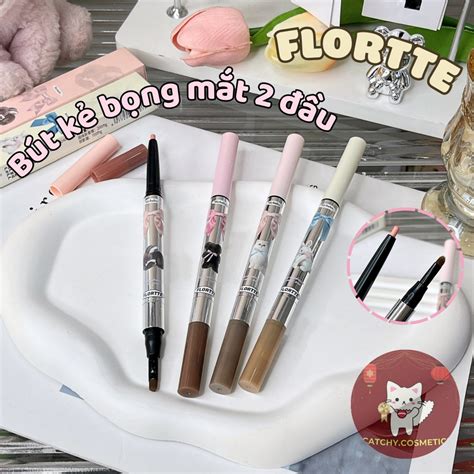 [flortte] Bút Kẻ Bọng Mắt Flortte 2 Đầu Kèm Cọ Mèo Nơ Coquette My Dream Come True 900mg Shopee