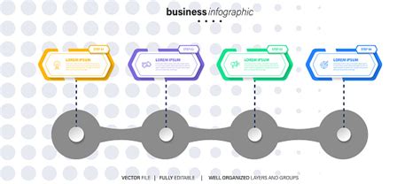 라인 스텝 인포그래픽 4가지 옵션 워크플로 다이어그램 원 타임라인 번호 인포그래프 프로세스 단계 차트 선형 벡터 인포그래픽 프로세스 순서 인포그래픽 화살표 및 단계 점 그림