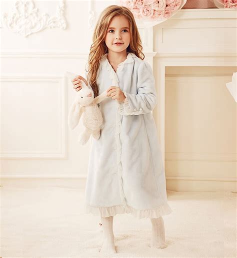 Vintage Kinderen Nachtkleding Meisje Flanel Badjas Grandado