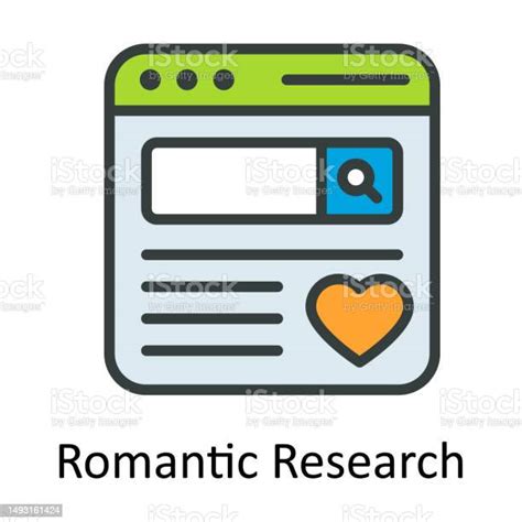낭만적 인 연구 벡터 채우기 윤곽선 아이콘 디자인 그림입니다 흰색 배경에 서 및 웹 기호 Eps 10 파일 개념에 대한 스톡 벡터 아트 및 기타 이미지 Istock