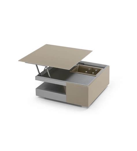 Table Basse Blanc Laqué Table Basse Avec Rangement Bar