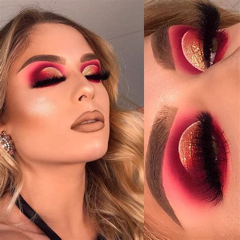 Pink Eyes Blown Out Eyeshadow Nude Lip Cut Crease Makeup Goals Colouful