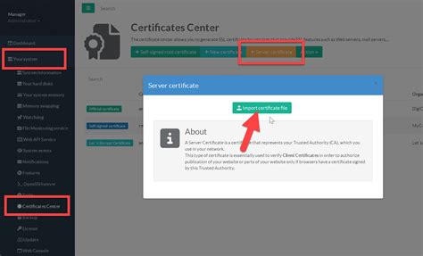 Import A Server Certificate Artica Wiki