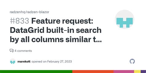 Feature Request Datagrid Built In Search By All Columns Similar To Datatables · Issue 833