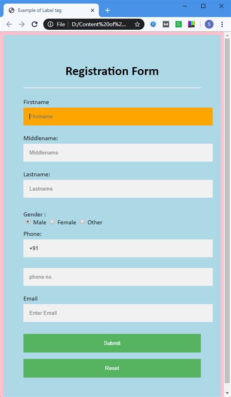 Html Label Tag
