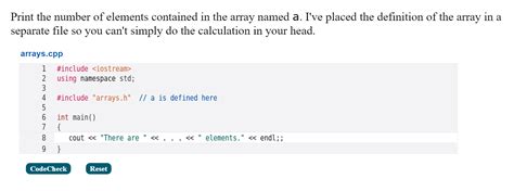 Solved Print The Number Of Elements Contained In The Array