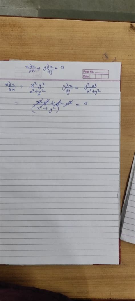 The Image Shows A Partially Solved Problem Involving Partial Derivatives