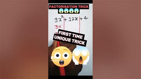 Factorisation Trick 10th Class Maths 😱😱🔥 Maths Mathstricks Math Mathematics Shorts Ytshorts
