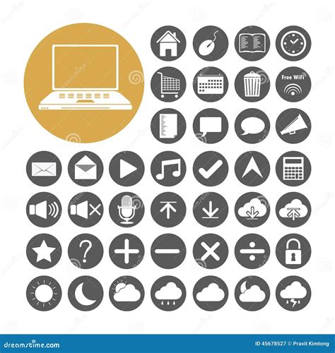 computer icon set vector illustration stock vector illustration of