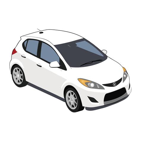 Hatchback Car White Colored Illustration Design 51087322 Vector Art At Vecteezy