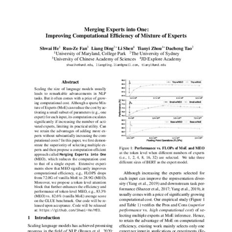 Merging Experts Into One Improving Computational Efficiency Of Mixture Of Experts Acl Anthology