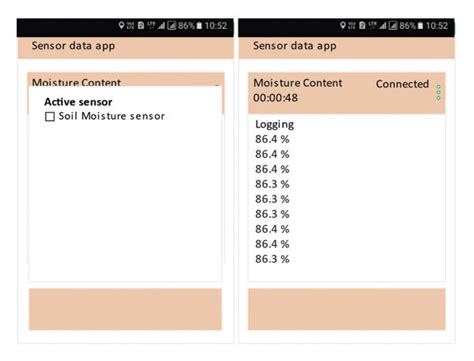 Moisture Content Data Logging Using The Sensor Data Application Download Scientific Diagram