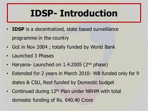 Idsp Integrated Disease Surveillance Programme