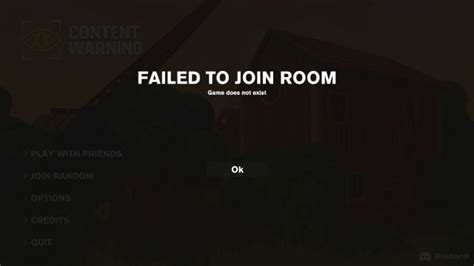 Content Warning How To Fix Failed To Join Room Error