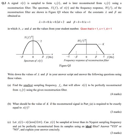 Solved 2 3 A Signal X T Is Sampled To Form Xs T And Is