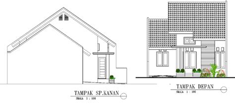 Elevation And Section Small House Plan Detail Dwg File Artofit