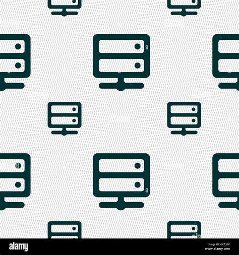 Server Icon Sign Seamless Pattern With Geometric Texture Vector Stock