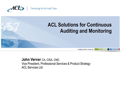 ACL Solutions Continuous Auditing Monitoring