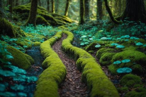 Premium Ai Image Exotic Fungi Encounter Exploring A Beautiful Forest