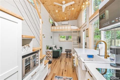 Green Monster Tiny House Has Twin Lofts Gourmet Kitchen
