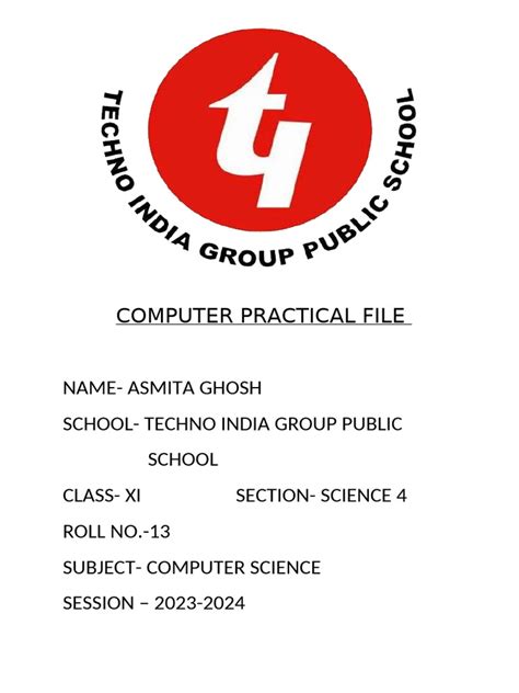 Computer Practical File 1 Pdf Computing Software Engineering
