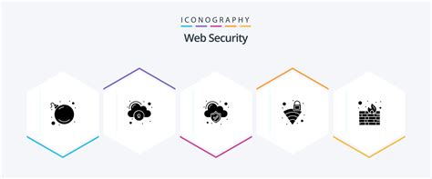 Web Security 25 Glyph Icon Pack Including Protection Security Firewall Signal 18533043