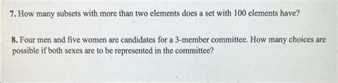 solved 7 how many subsets with more than two elements does