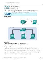 Lab Using Wireshark To Examine Ethernet Frames Docx Lab Using Wireshark To Examine