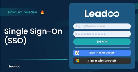New Product Feature Single Sign On Sso Login Leadoo Conversion Platform