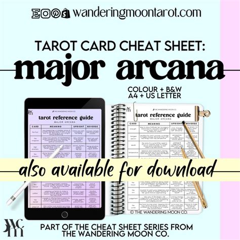 Tarot Cards And Numerology Cheat Sheet Reference Guide Pdf Instant