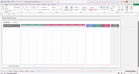 Class Grades Tracker Excel Template Student Performance Planner Etsy