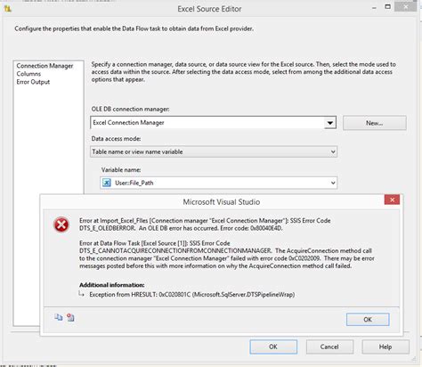 Sql Server Foreach Container To Loop Through Multiple Excel File To