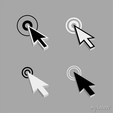 Set Of Modern Arrow Cursors Mouse Pointers Isolated On Light Posters