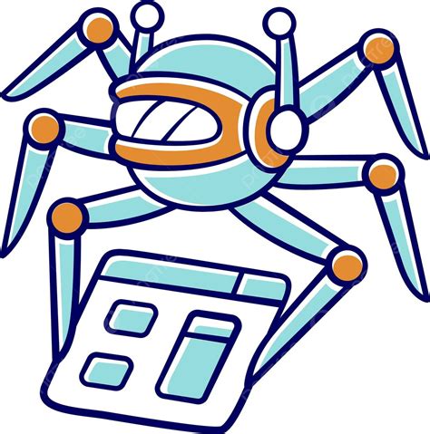Ai Spider Bot Untuk Mesin Warna Situs Web Pengindeksan Web Otomatis Vektor Situs Web Warna