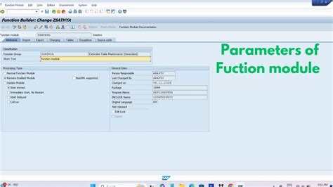What Are The Parameters Of Function Module Sap Abap YouTube