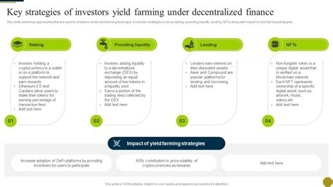 Key Strategies Of Investors Yield Farming Under Understanding Role Of Decentralized Bct Ss Ppt