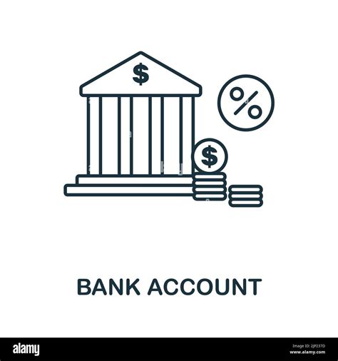 Bank Account Line Icon Monochrome Simple Bank Account Outline Icon For
