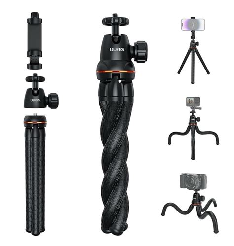 Uurig 카메라 삼각대 1321cm52인치 확장 가능한 휴대폰 셀카봉 삼각대 스탠드 A0036 티몬