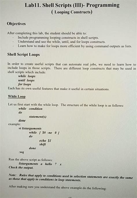Solved Lab11 Shell Scripts Iii Programming Looping