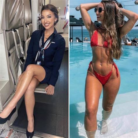 Hot Flight Attendants With And Without Their Uniforms 32 Pics