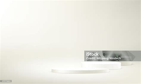 연단과 크림 배경 벡터 3d 제품은 3d 배경 연단을 표시합니다 벡터 일러스트 레이 션 0명에 대한 스톡 벡터 아트 및 기타 이미지 Istock