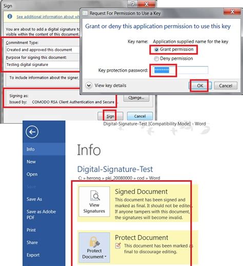 Digital Sign In Word In The Sign Dialog Box In The Purpose For Signing This Document Box