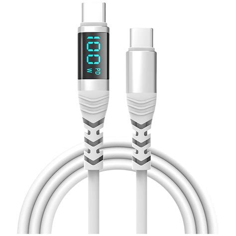 Digital Display Usb C To Usb C Cable 100w Fast Charging And Data Transfer