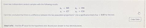 solved given two independent random samples with the