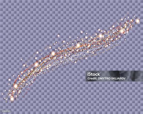 반짝이 반짝임 색종이 조각 조명 효과가 있는 고립된 산란 입자 섬광 눈부심 및 별이 있는 투명한 추상 벡터 요소 호화스러운 현수막 디자인을 위한 빛나는 점 0명에 대한 스톡